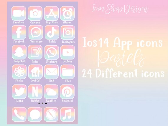 Pastel Ios14 Icons Icons for Iphone Ios14 Icon Bundle | Etsy