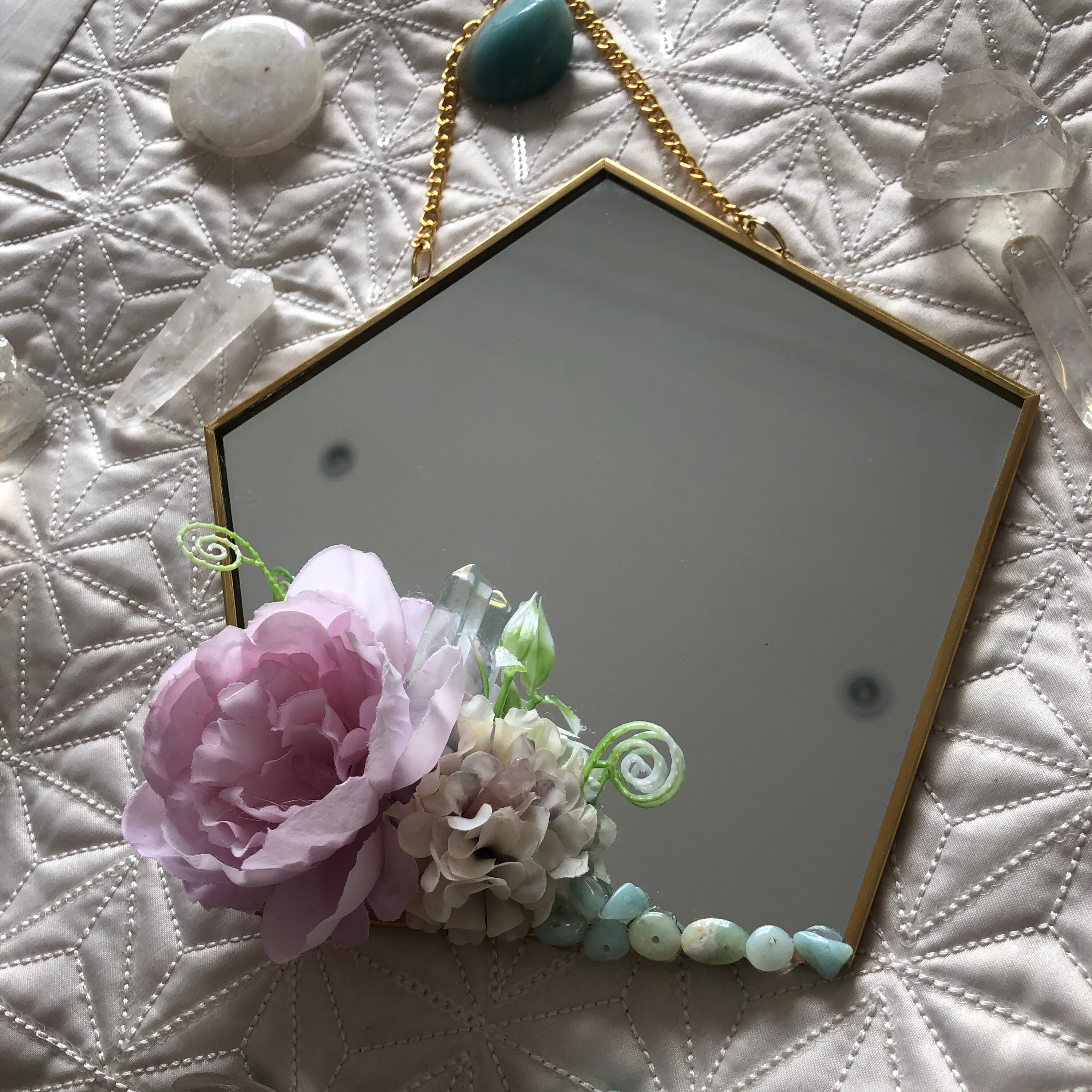 Espejo encantado de cristal de amazonita y aura quartz | Etsy
