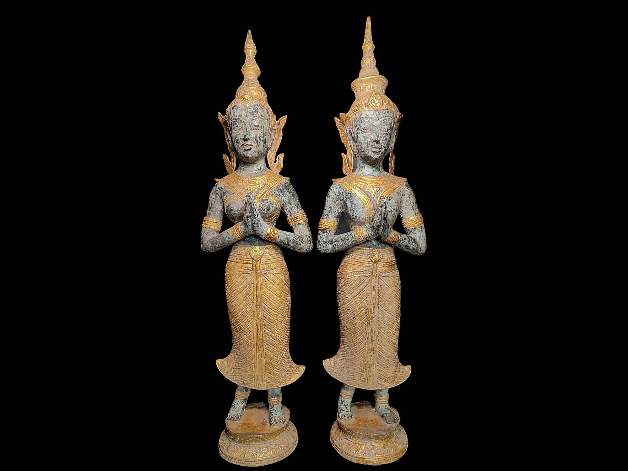 Big Size Set Standing Couple Thai Statue : Bronze Material | Etsy