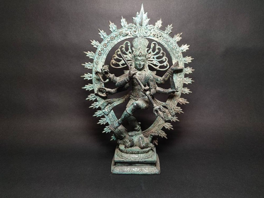 Sacred Hindu Dancing Shiva Nataraja Lord of Dance Statue | 34cm Bronze ...