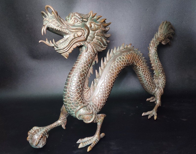 Chinese Dragon Statue Black Dragon Sculpture Art Decor Perfect Gift for ...