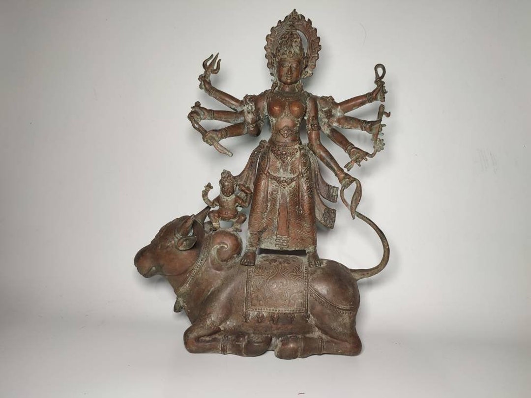 Standing Lord Mahakali on Nandi 52cm /20.4 Inch, Hindu God , Shiva ...