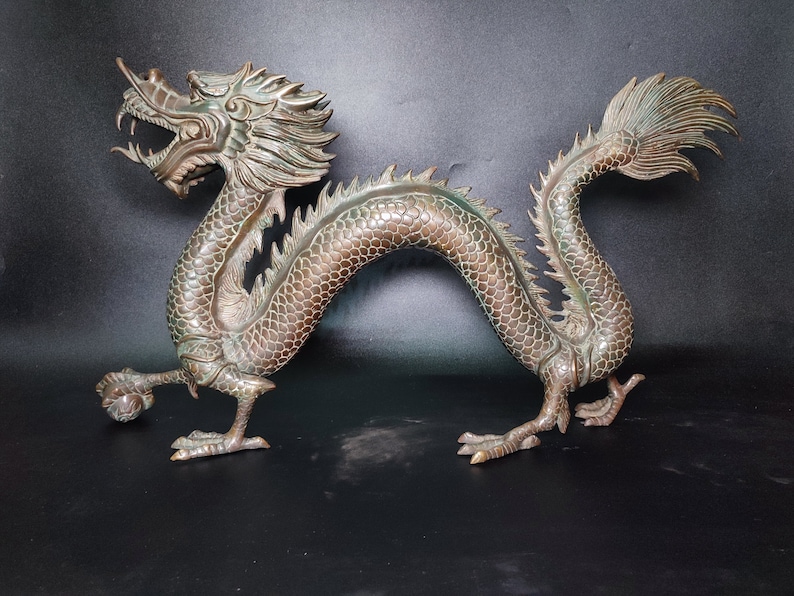 Chinese Dragon Statue Black Dragon Sculpture Art Decor Perfect Gift for ...