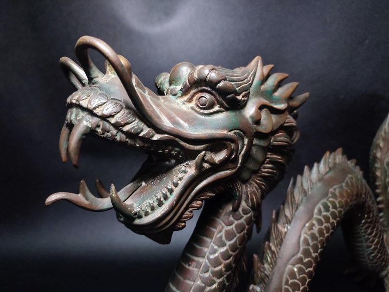 Chinese Dragon Statue Black Dragon Sculpture Art Decor Perfect Gift for ...