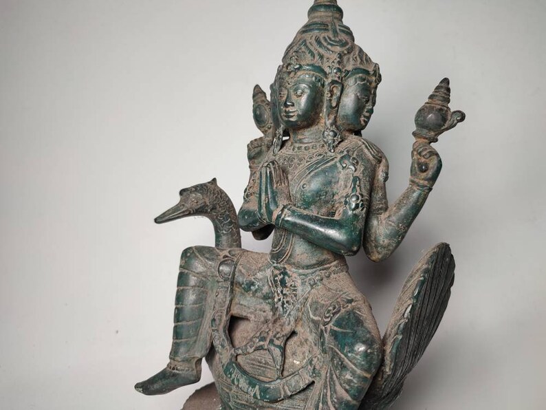 Bronze Lord Brahma Statue: Four-faced Hindu God Sculpture (11 Inch) - Etsy