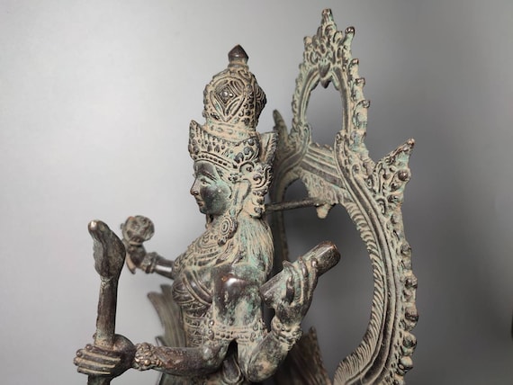 Sculpture Art & Collectibles Brass Hindu Goddess of Wealth Saraswati ...