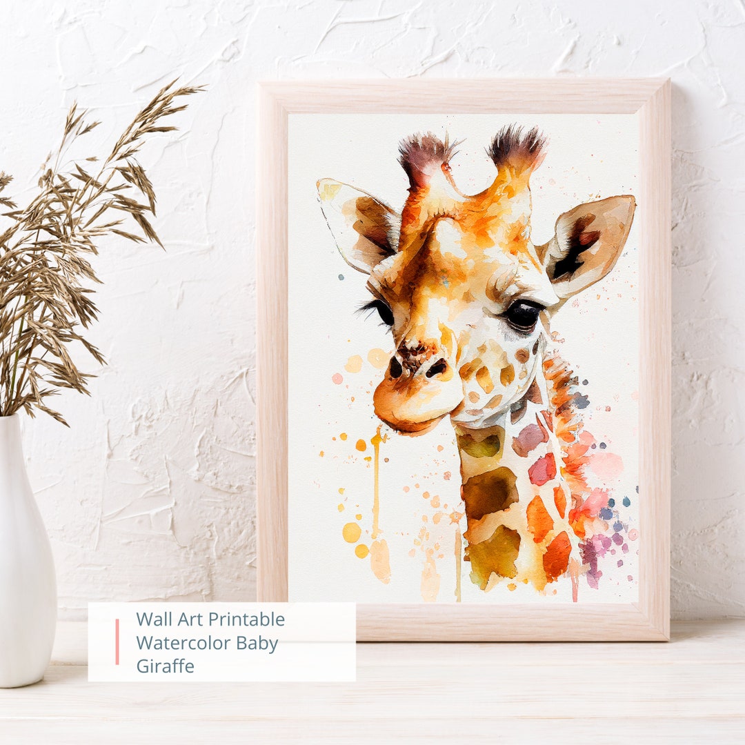 Watercolor Baby Garaffe Printable ART Baby Giraffe Print Instant ...