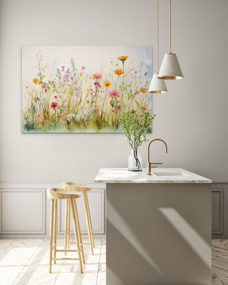 Beautiful Wildflowers Wild Flower Art Watercolor Floral Framed Canvas ...