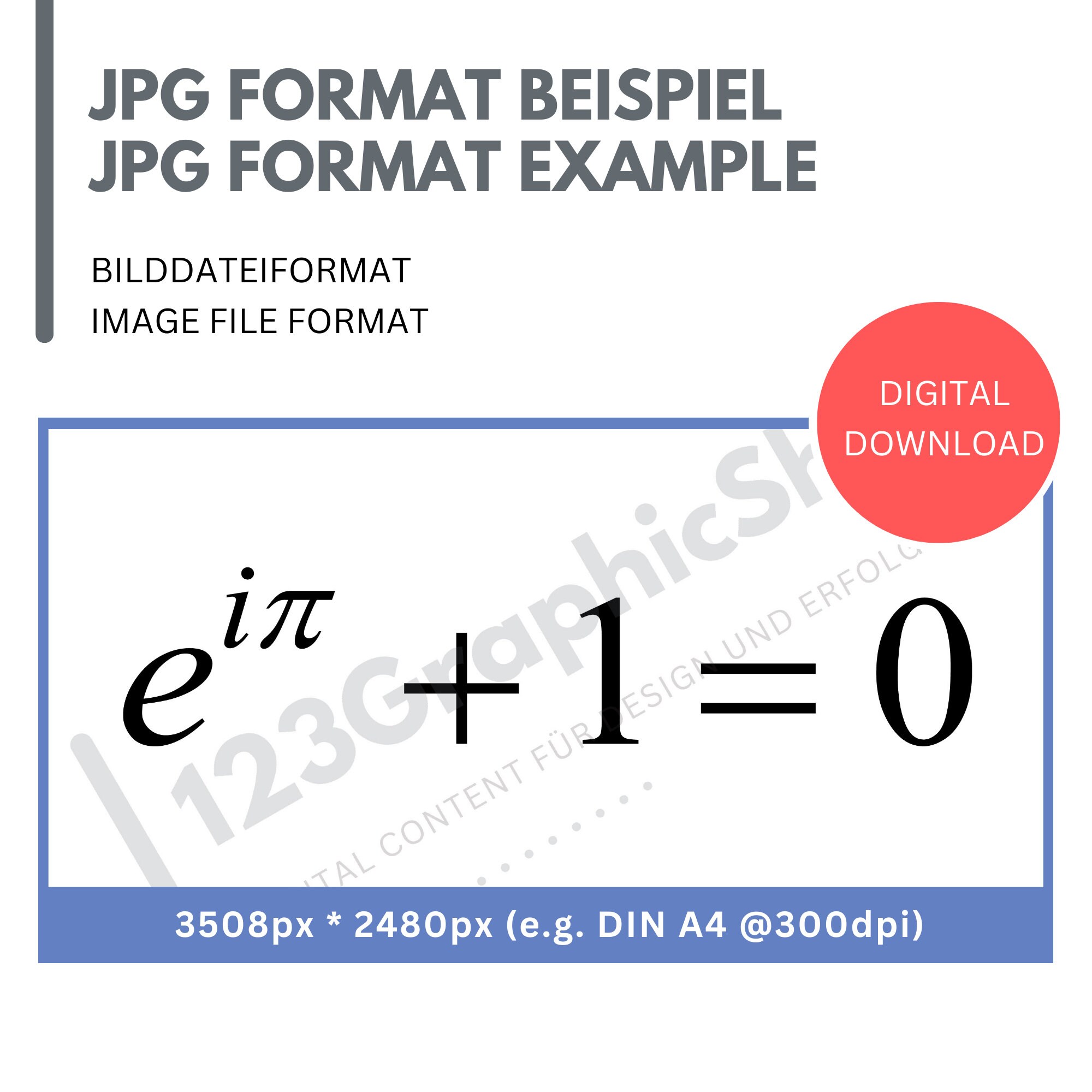 Eulers Identity Formula in Print Quality Perfect for Education ...