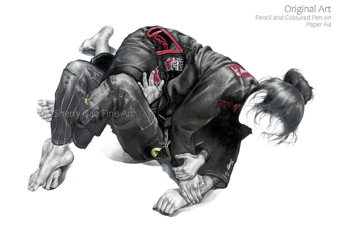 Art Print-kimura Lock-fine Art Print-original Art Print-bjj Art-jujitsu ...