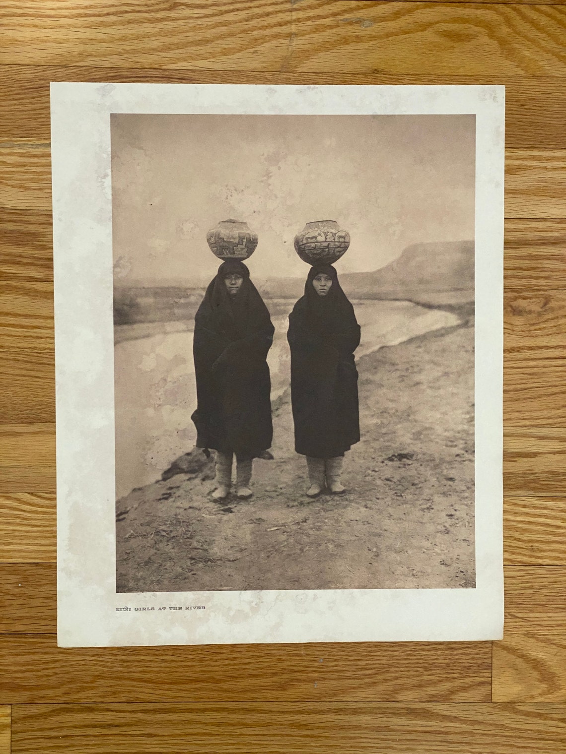 Vintage 1900/72 Edward Curtis ZUNI GIRLS at the RIVER Large Portfolio ...