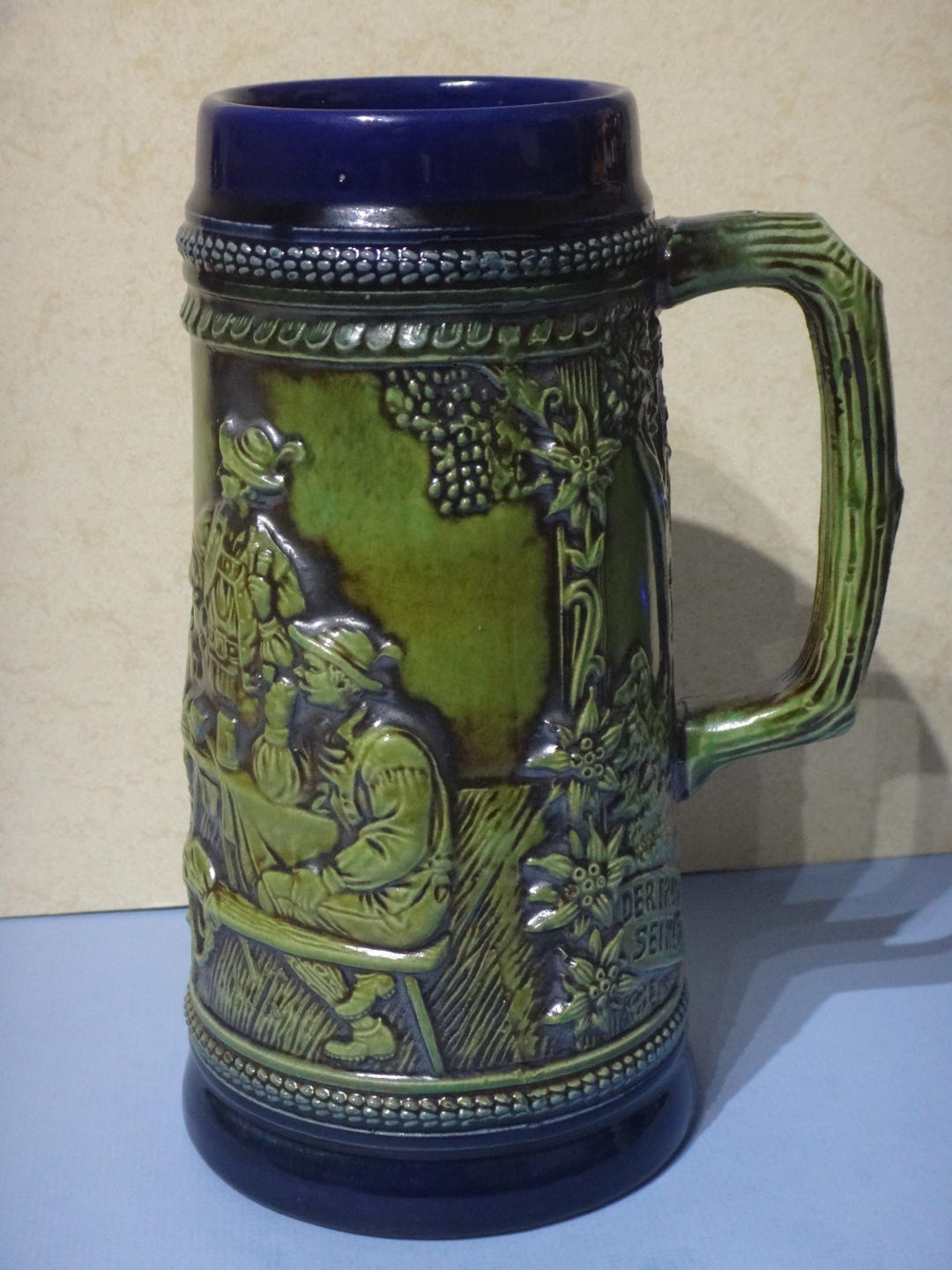 Vintage Gerz Stoneware Beer Stein. Made in West Germany. Cobalt and ...