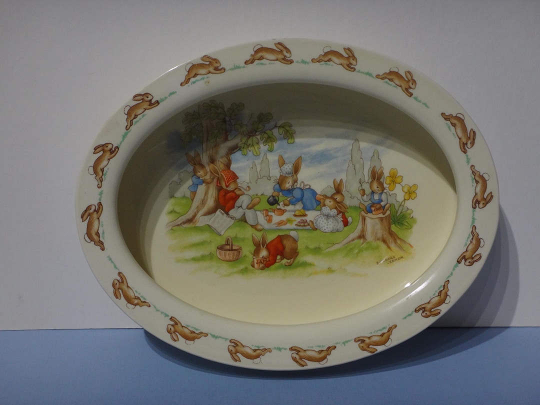 Vintage Bunnykins Bowl Royal Doulton Bunnykins Barbara Vernon Picnic by ...