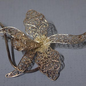 Vintage Filigree Sterling Silver Flower Brooch - Etsy