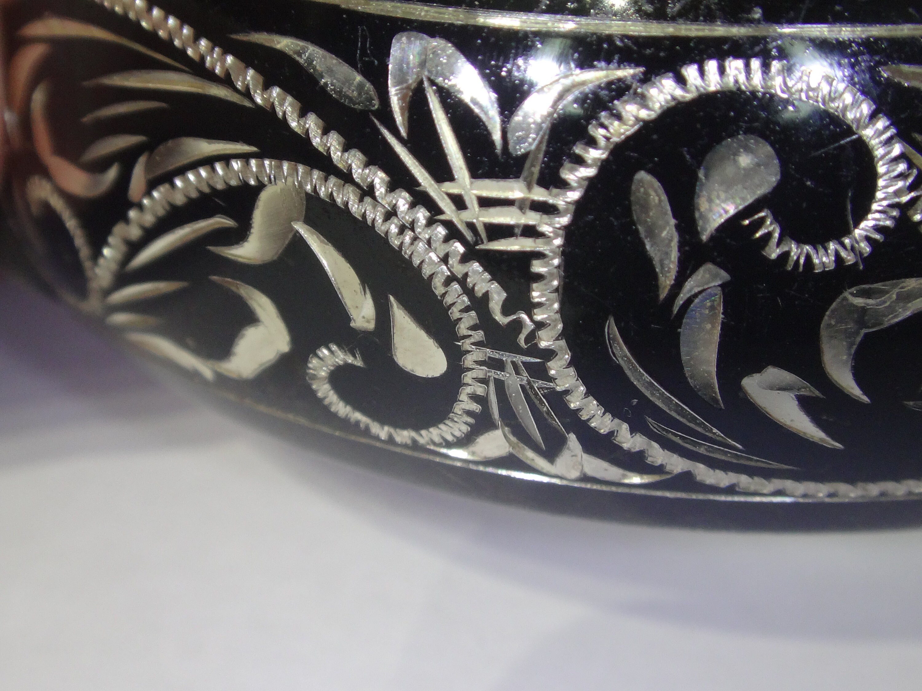 Black Sterling Silver Forstner Floral Hinged Bangle Bracelet - Etsy