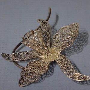 Vintage Filigree Sterling Silver Flower Brooch - Etsy