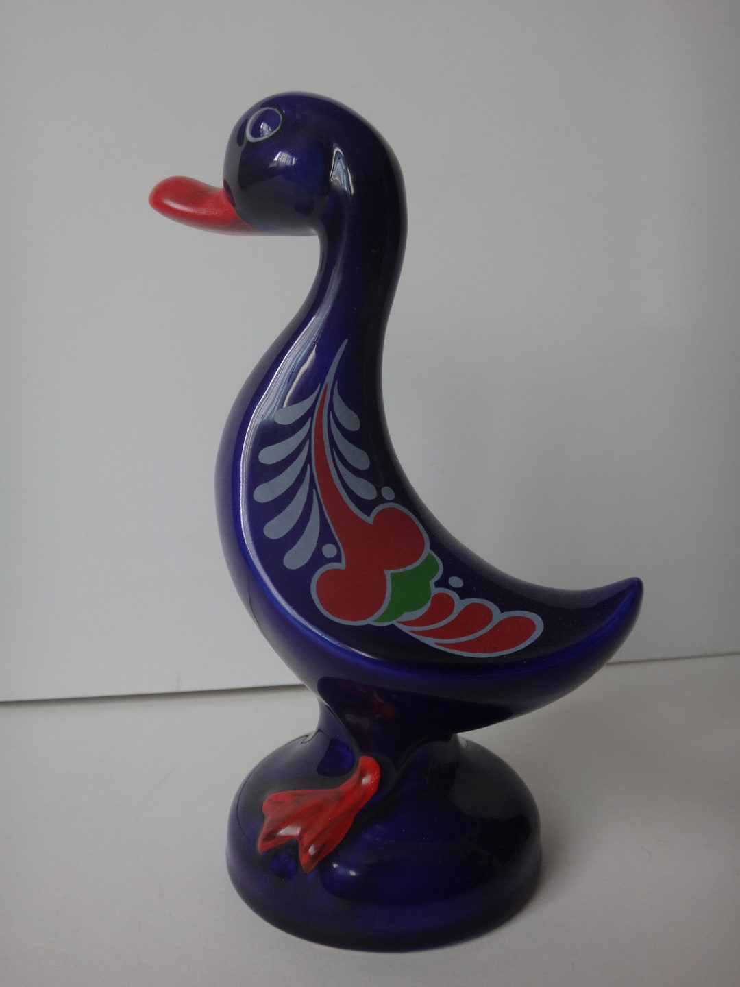 Goebel Vintage Folk Art Blue Duck Figurine. - Etsy