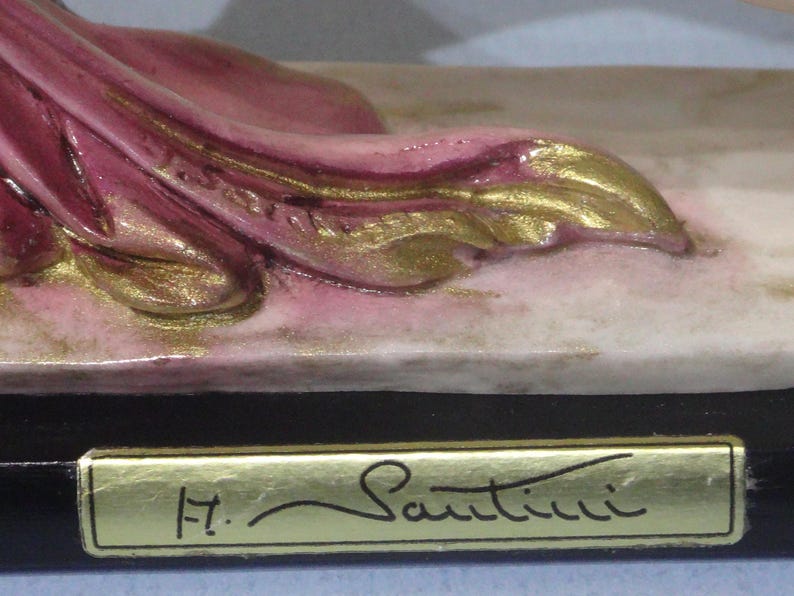 Sculpture A. Santini Signed Ballroom Lady Dancer Vintage Figurine ...