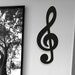 Treble Clef Wood Wall Art, Geometric Musical Wall Decor, 3D Minimalist ...