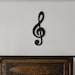 Treble Clef Wood Wall Art, Geometric Musical Wall Decor, 3D Minimalist ...