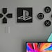 Playstation Wood Wall Art Set, PS5 Geometric Wall Decor Gift for Gamers ...