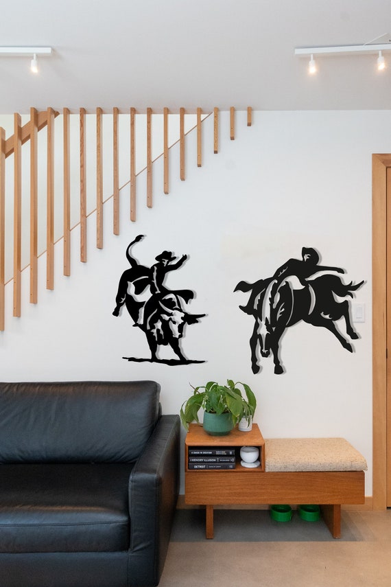 Country Rodeo Wood Wall Art Set Geometric Cowboy Wall Decor | Etsy