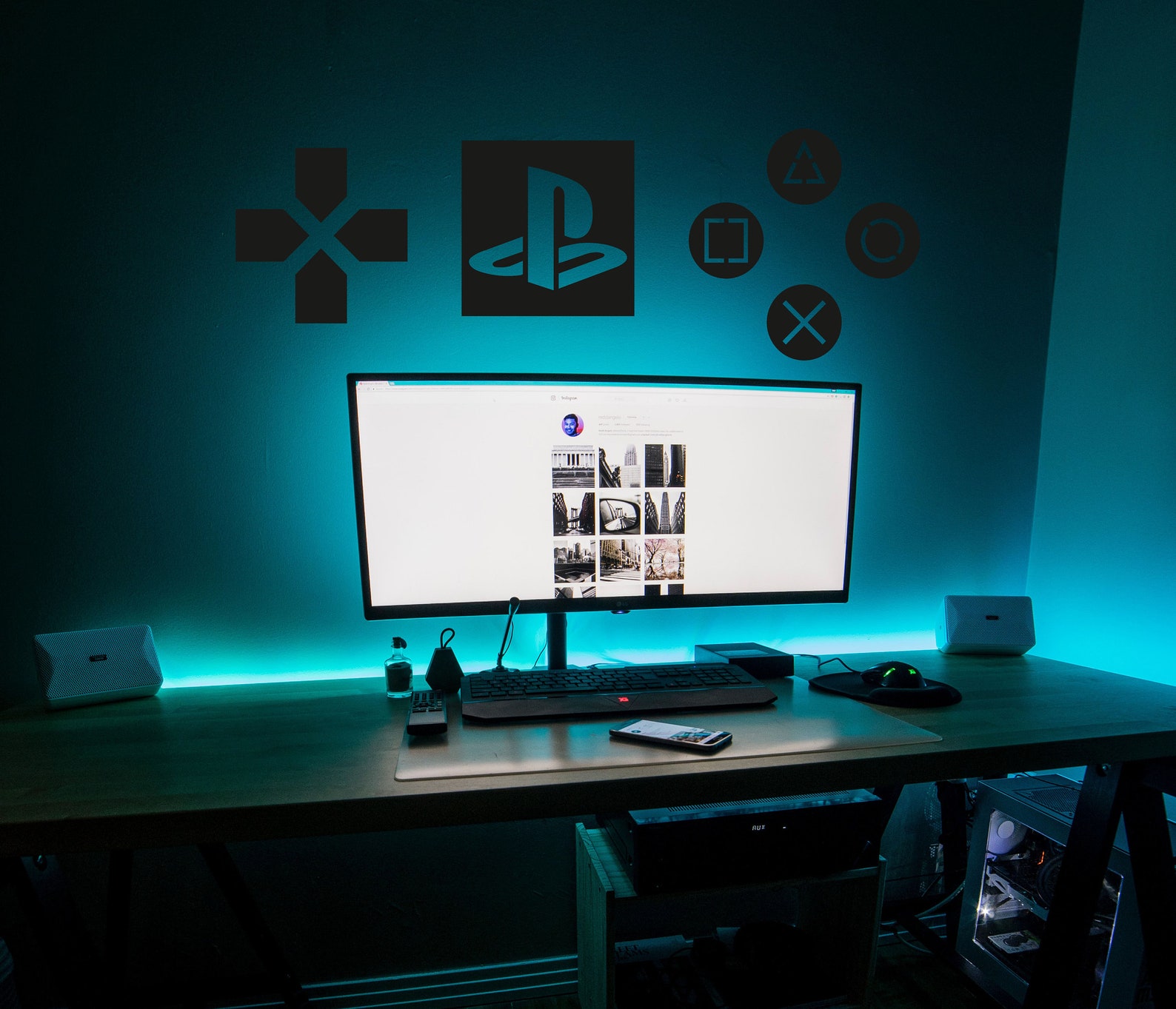 Playstation Wood Wall Art Set PS5 Geometric Wall Decor Gift - Etsy