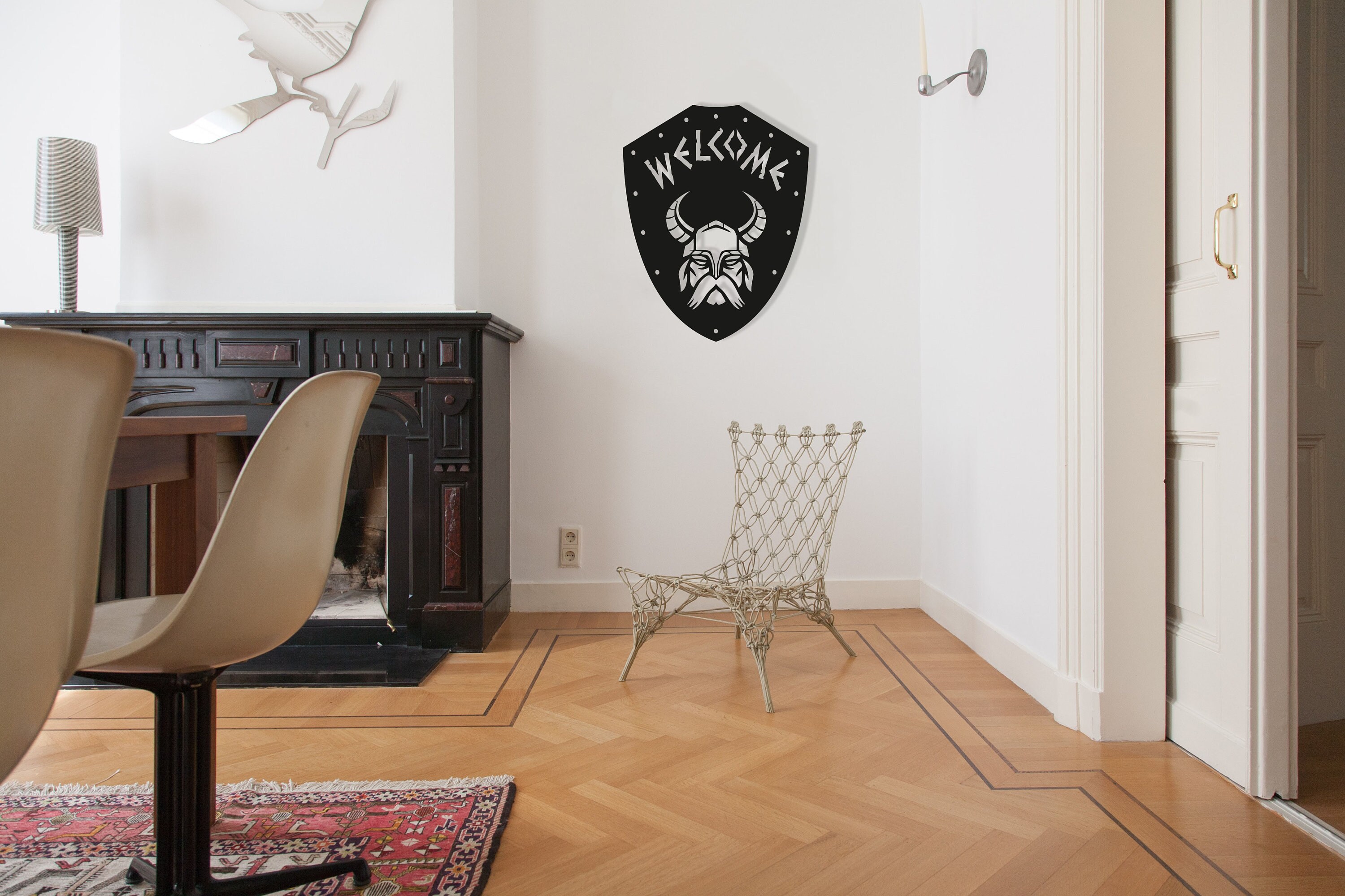 Viking Welcome Sign Wood Wall Art Wall Decor Geometric Door - Etsy