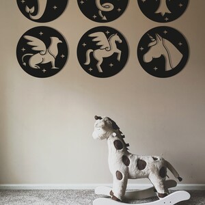 Mythical Creatures Wood Wall Art, Mythology Wall Decor, Wooden Wall ...