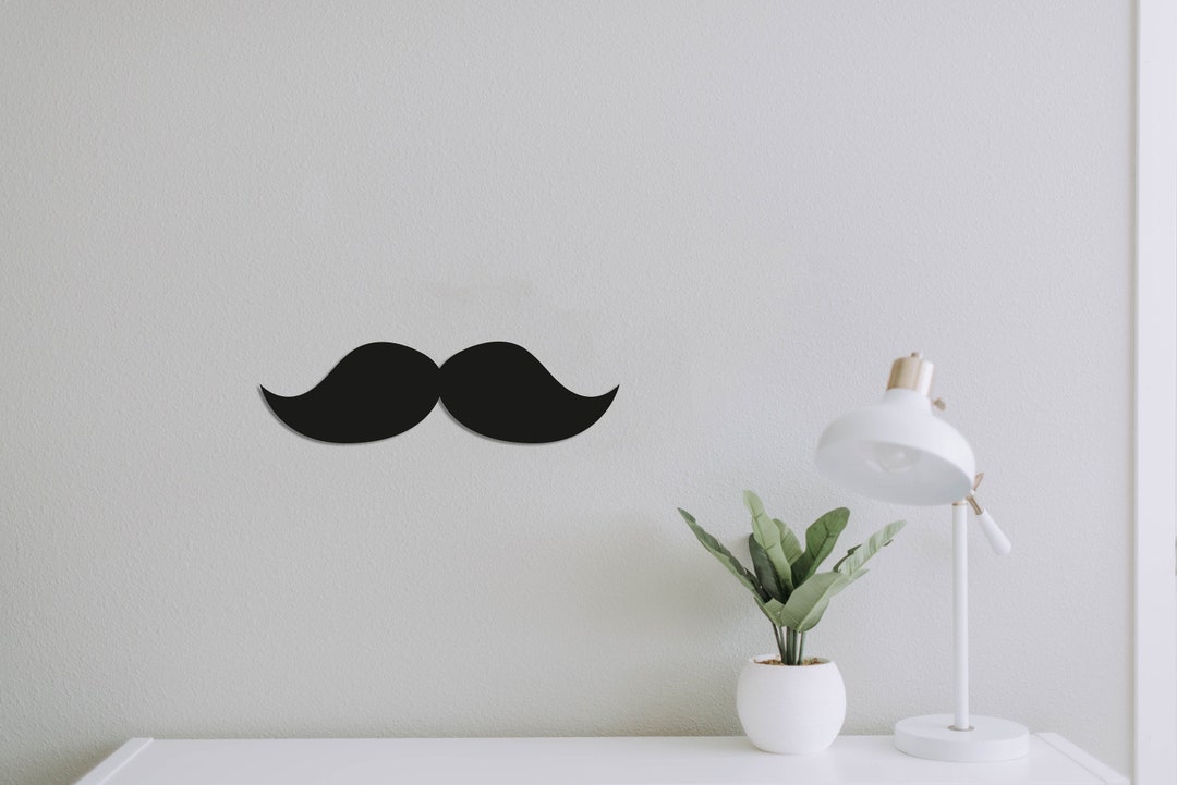 Mustache Wood Wall Art, Wall Decor Geometric Mustache Figure, 3D ...