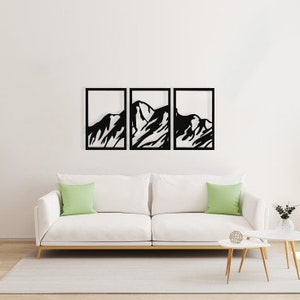 Mountain Panels Wood Wall Art, Geometric Mountain Heights Wall Decor ...
