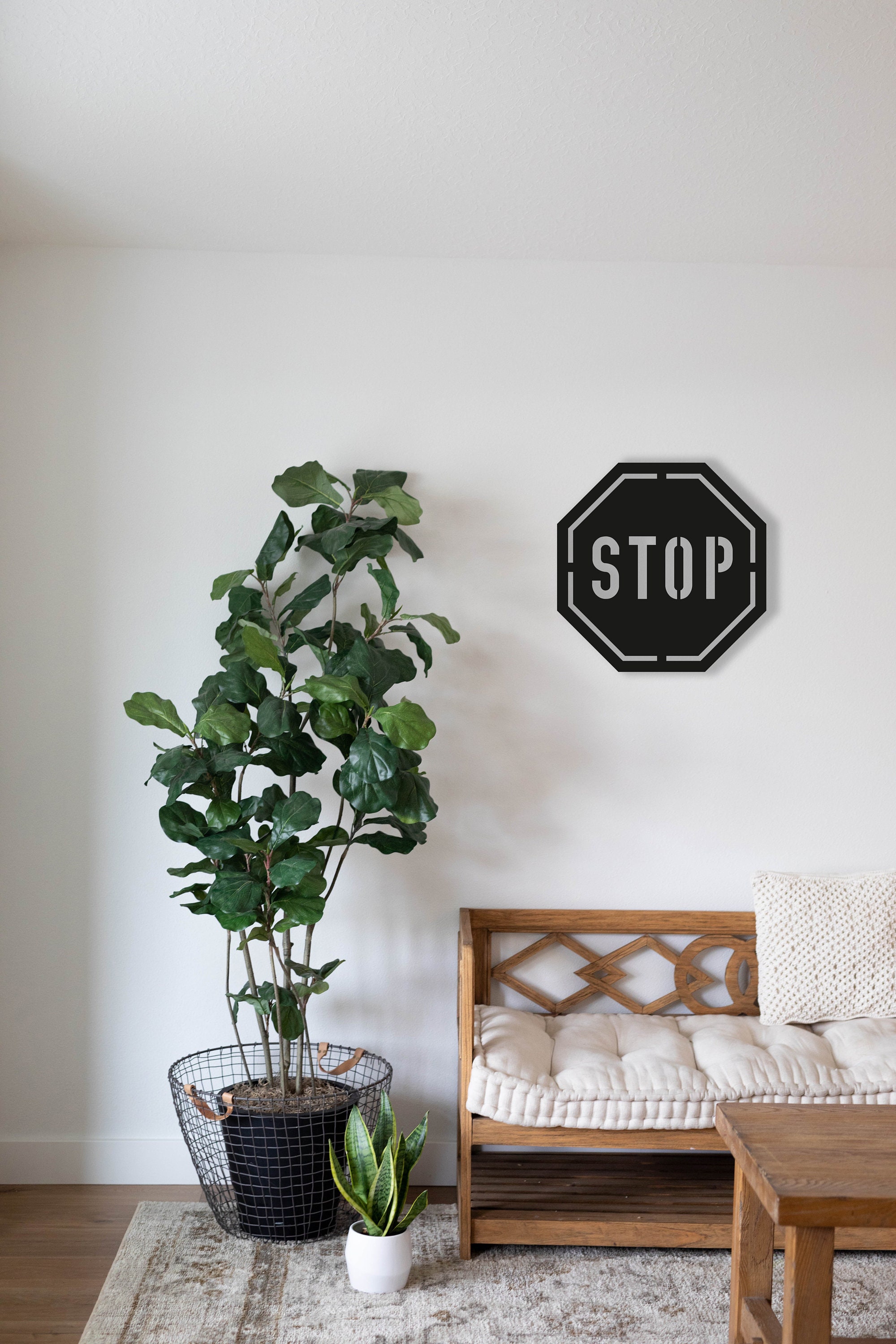 Stop Sign Wood Wall Art Geometric Traffic Sign Wall Decor 3D - Etsy