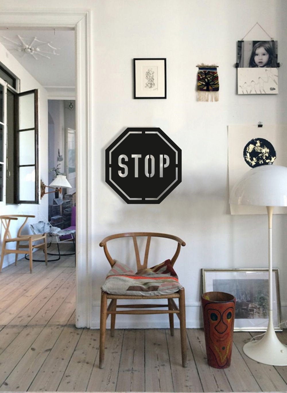 Stop Sign Wood Wall Art, Geometric Traffic Sign Wall Decor, 3D ...