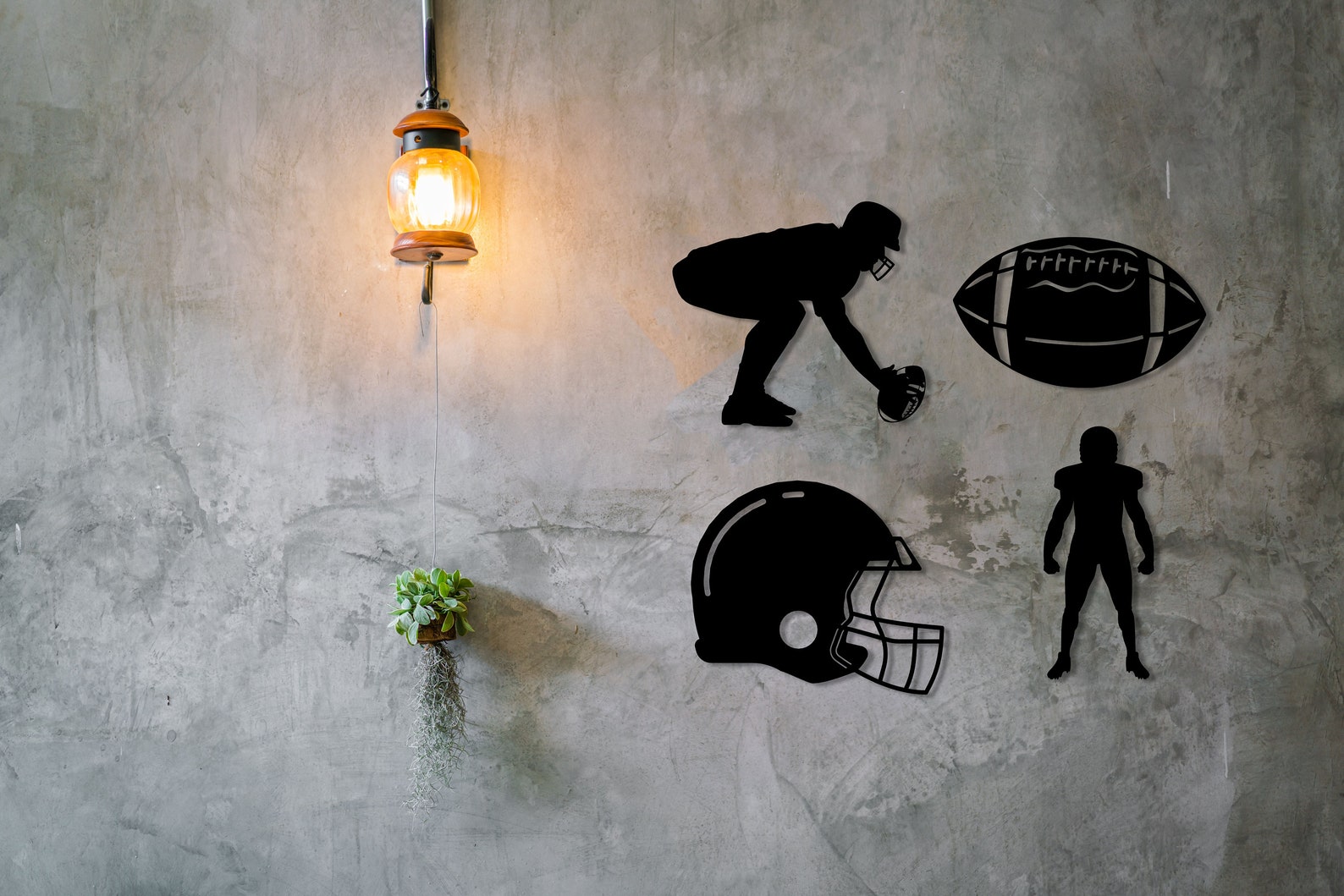 Football Wood Wall Art Geometric American Football Wall Decor - Etsy