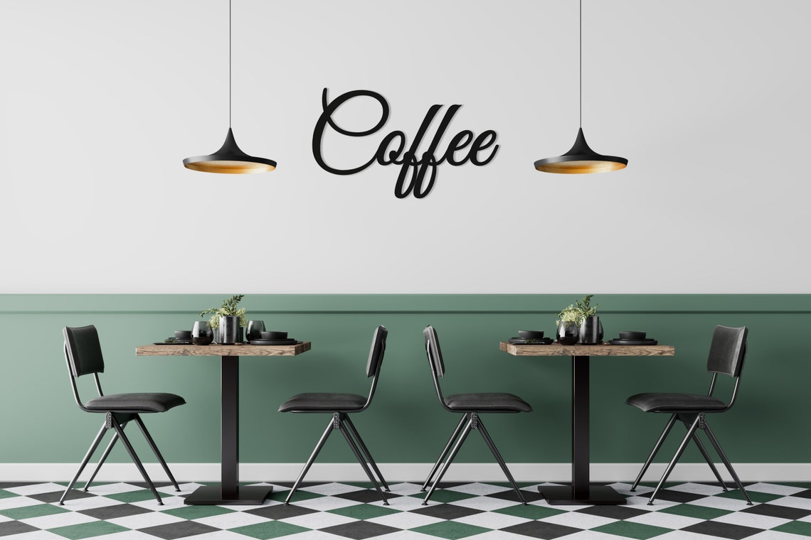 Coffee Sign Wood Wall Art Wall Decor Geometric Kitchen Coffee - Etsy