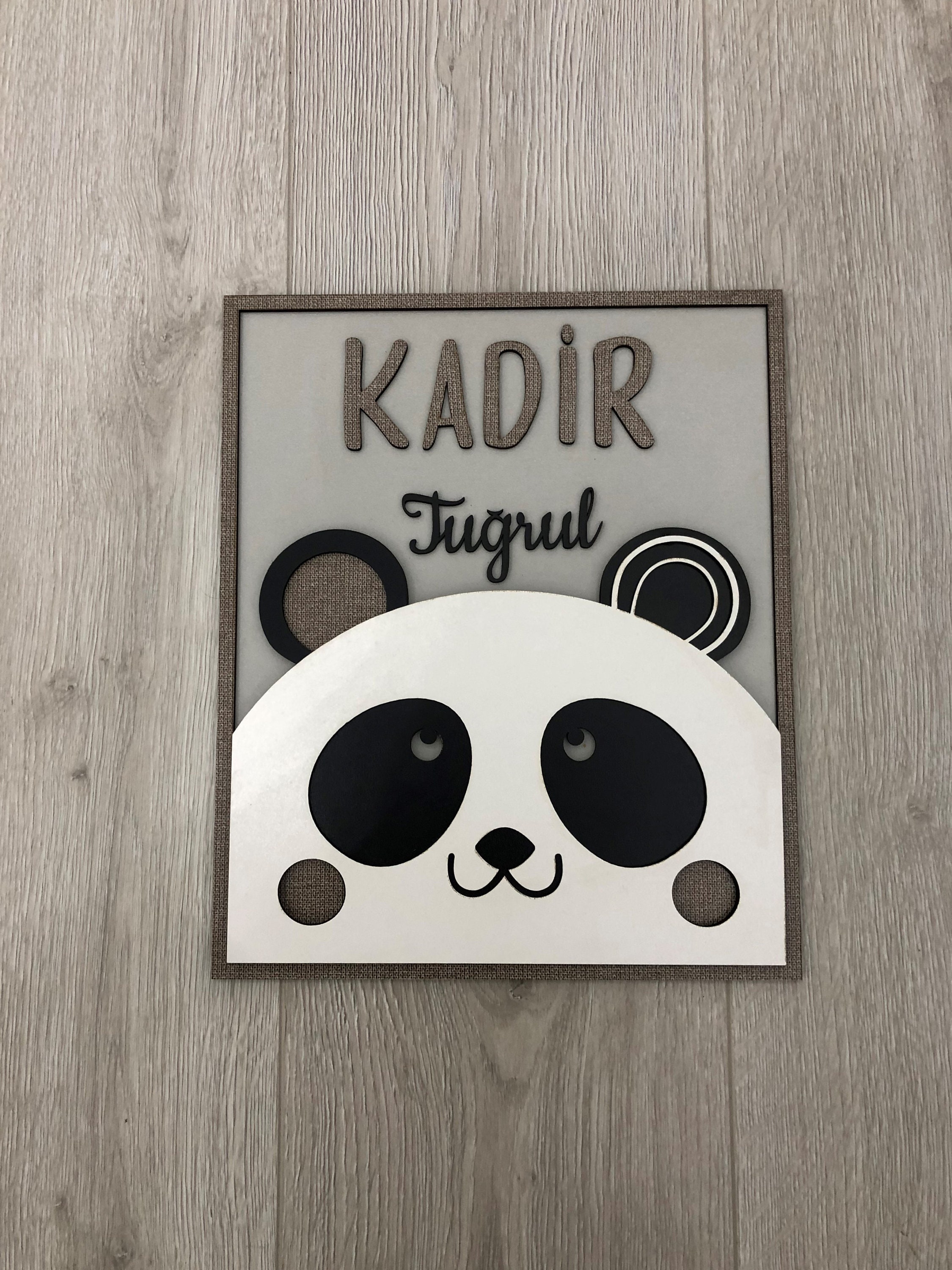 Wooden Nursery Panda Name Sign Colorful Cute Baby Boy Name - Etsy UK