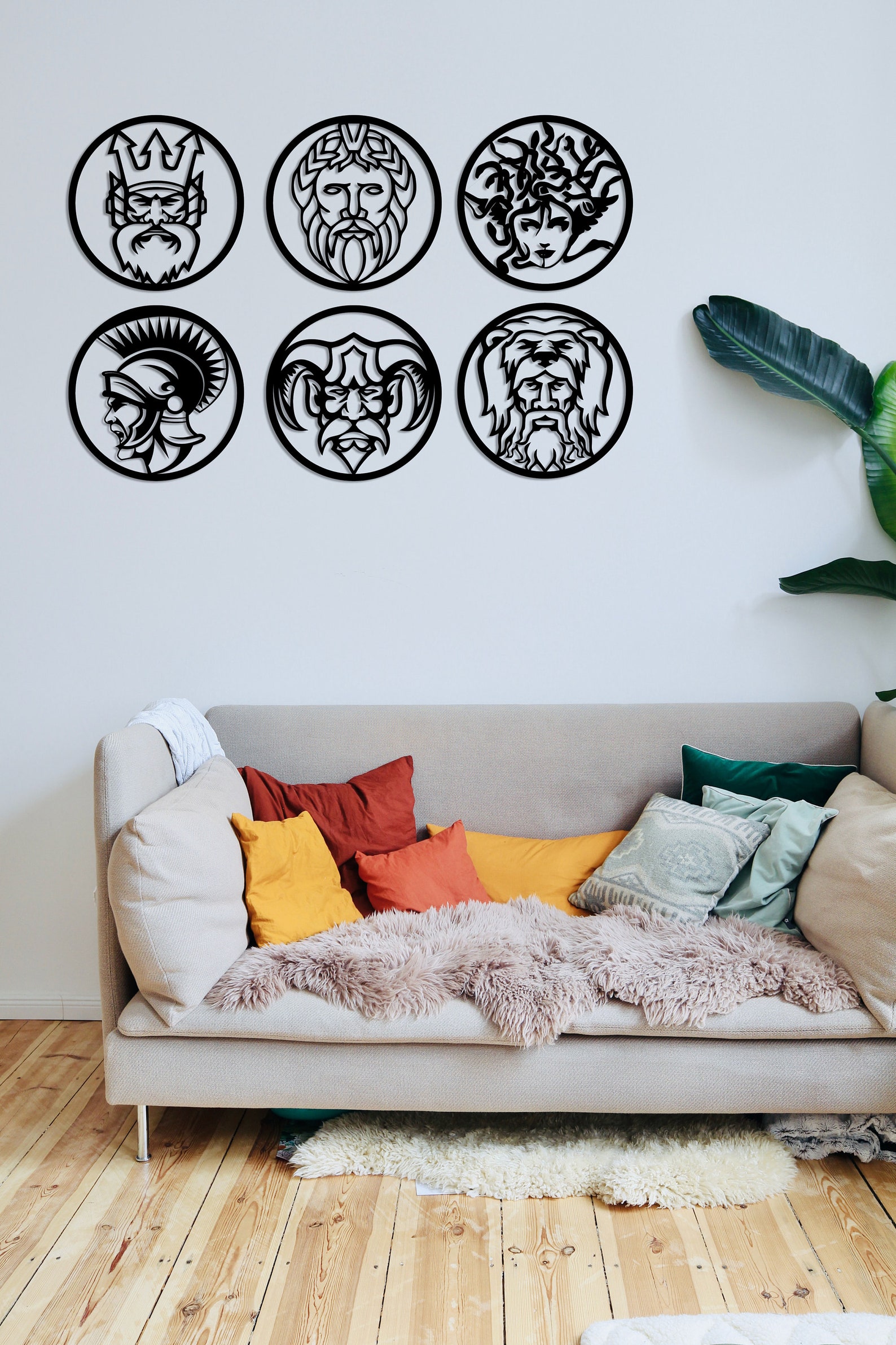 Mythical Gods Wood Wall Art Greek Mythology Gods Wall Decor - Etsy