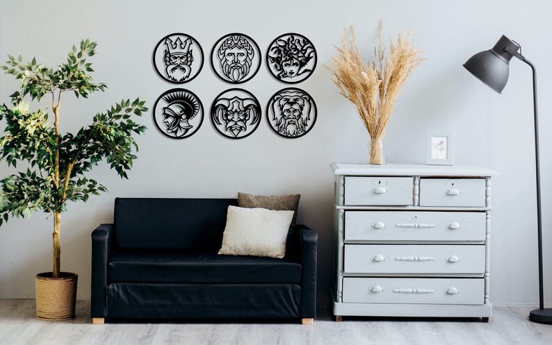 Mythical Gods Wood Wall Art Greek Mythology Gods Wall Decor - Etsy