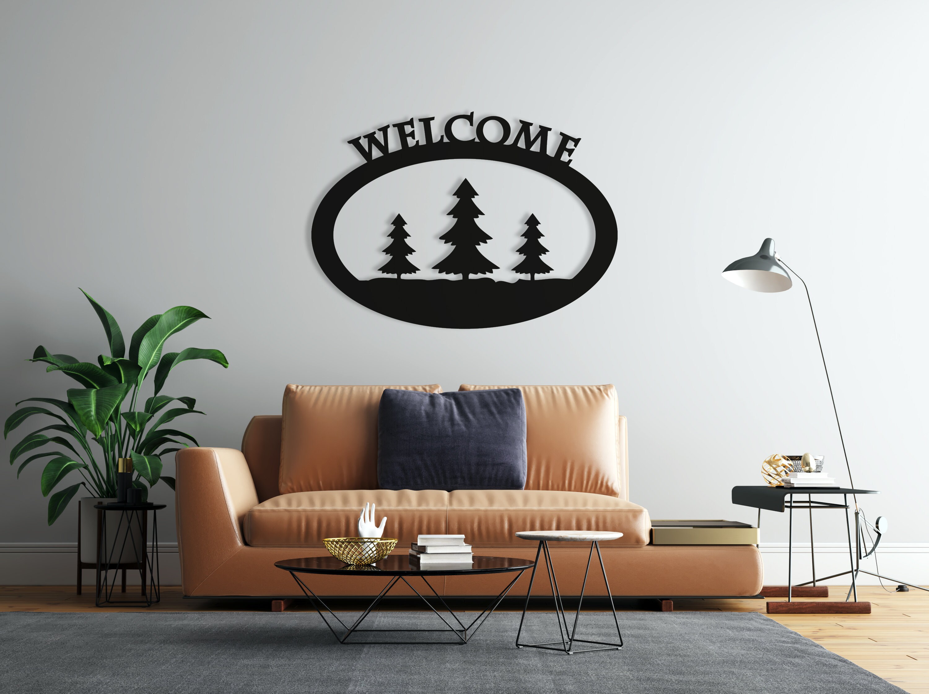 Pine Tree Welcome Sign Wood Wall Art Geometric Wall Decor - Etsy