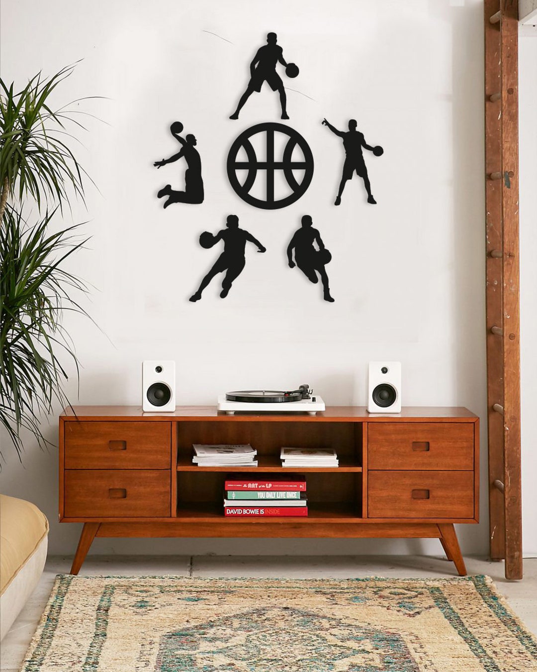 Basketball Wood Wall Art Set, Geometric Basketball Ball Wall Decor, 3D ...