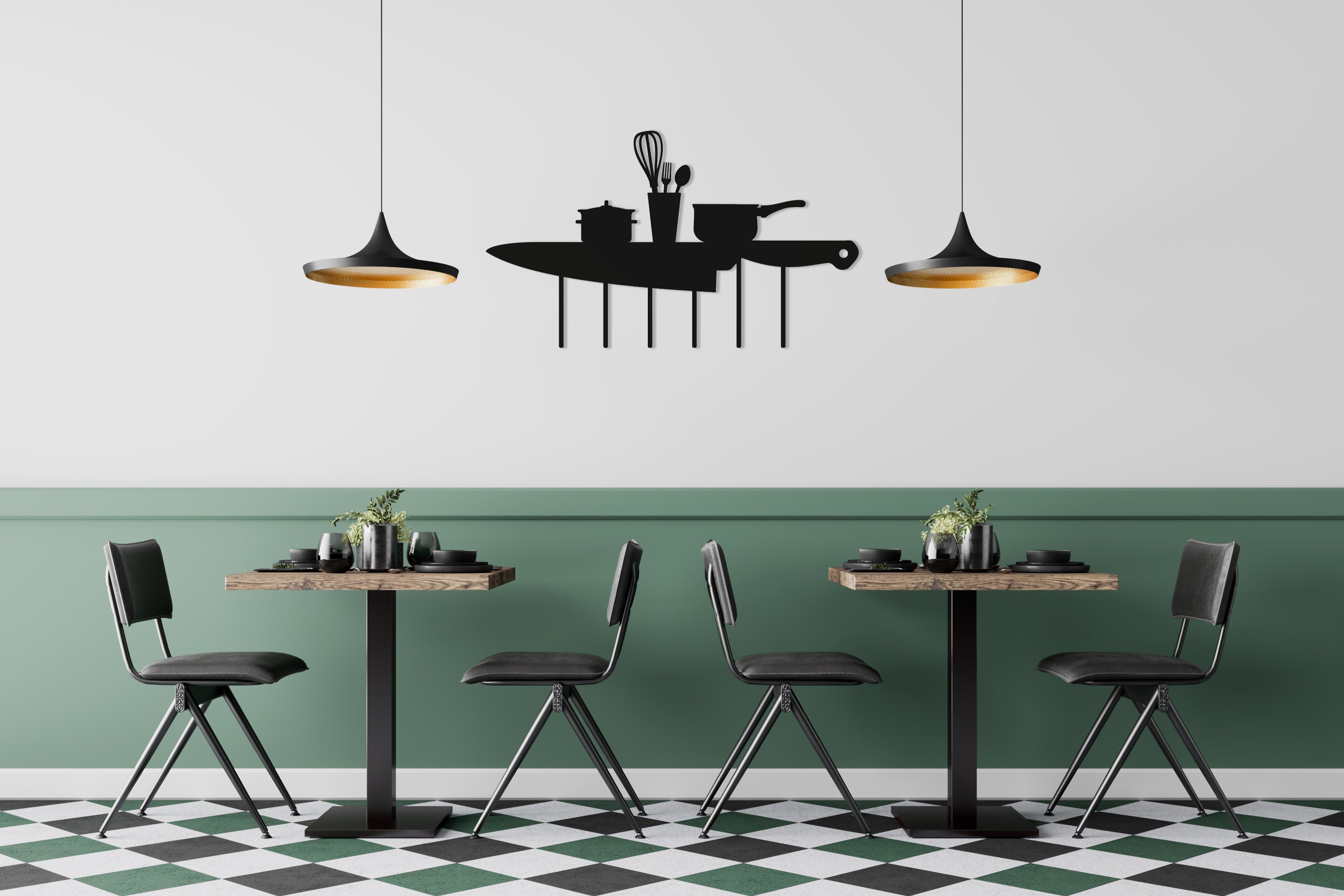 Kitchen Tools Wood Wall Art Wall Decor Geometric Kithcenware | Etsy