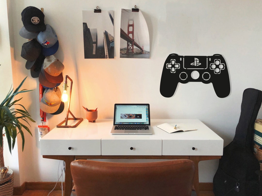 Playstation Controller Wood Wall Art, Geometric Game Console Wall Decor ...