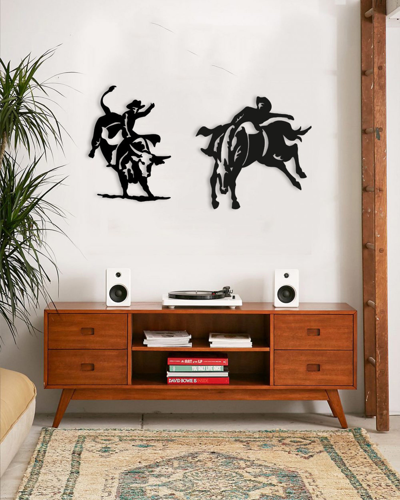 Country Rodeo Wood Wall Art Set Geometric Cowboy Wall Decor | Etsy