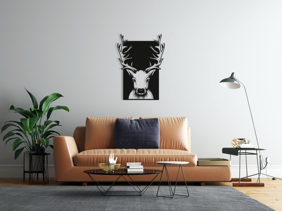 Deer Horn Panel Wood Wall Art Wall Decor Geometric Buck-horn | Etsy