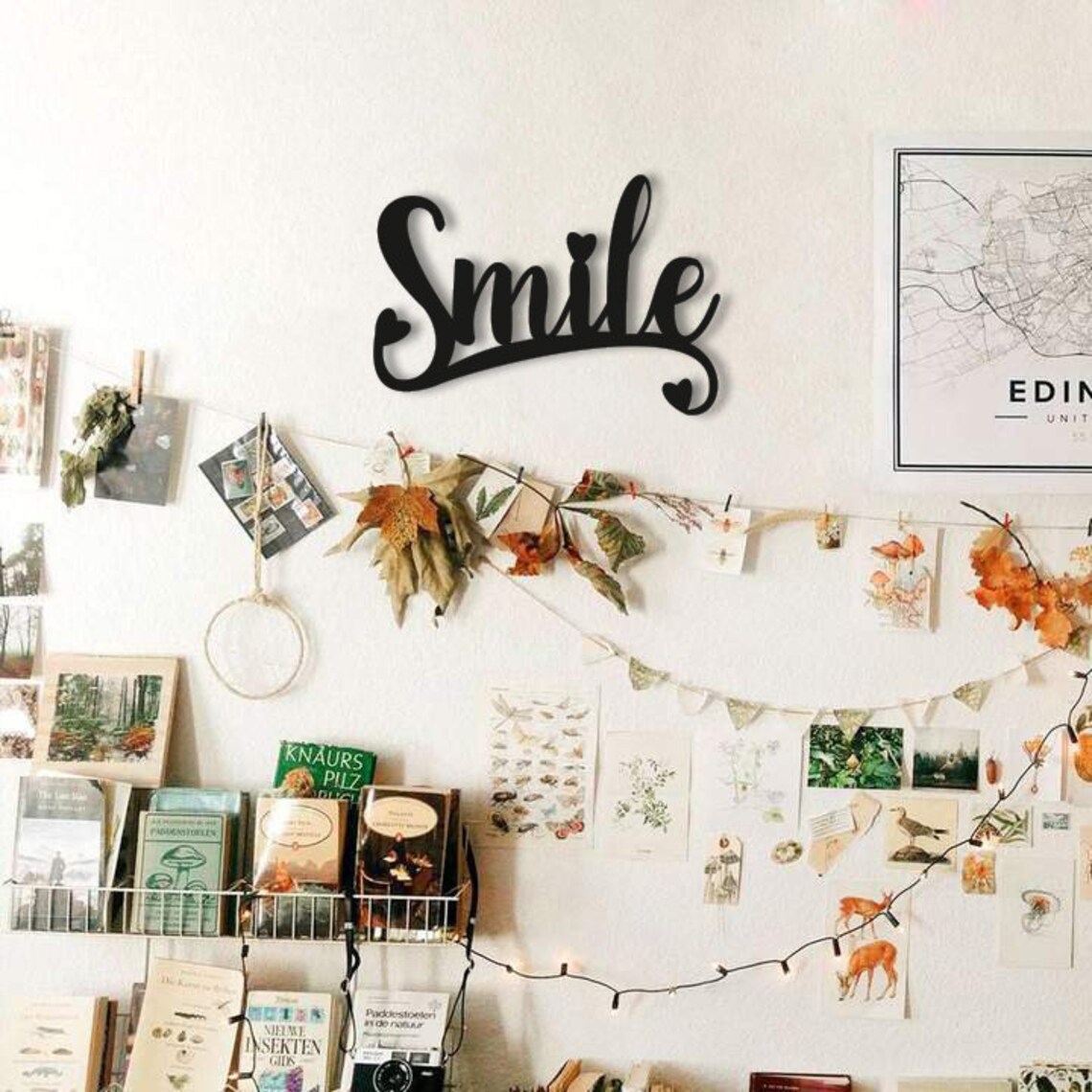 Smile Quote Wood Wall Art Geometric Smile Hearted Wall Decor - Etsy UK