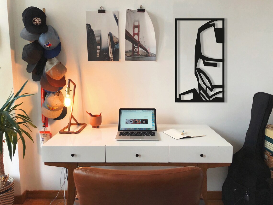 Iron Man Wood Wall Art Geometric Iron Man Portrait Wall - Etsy