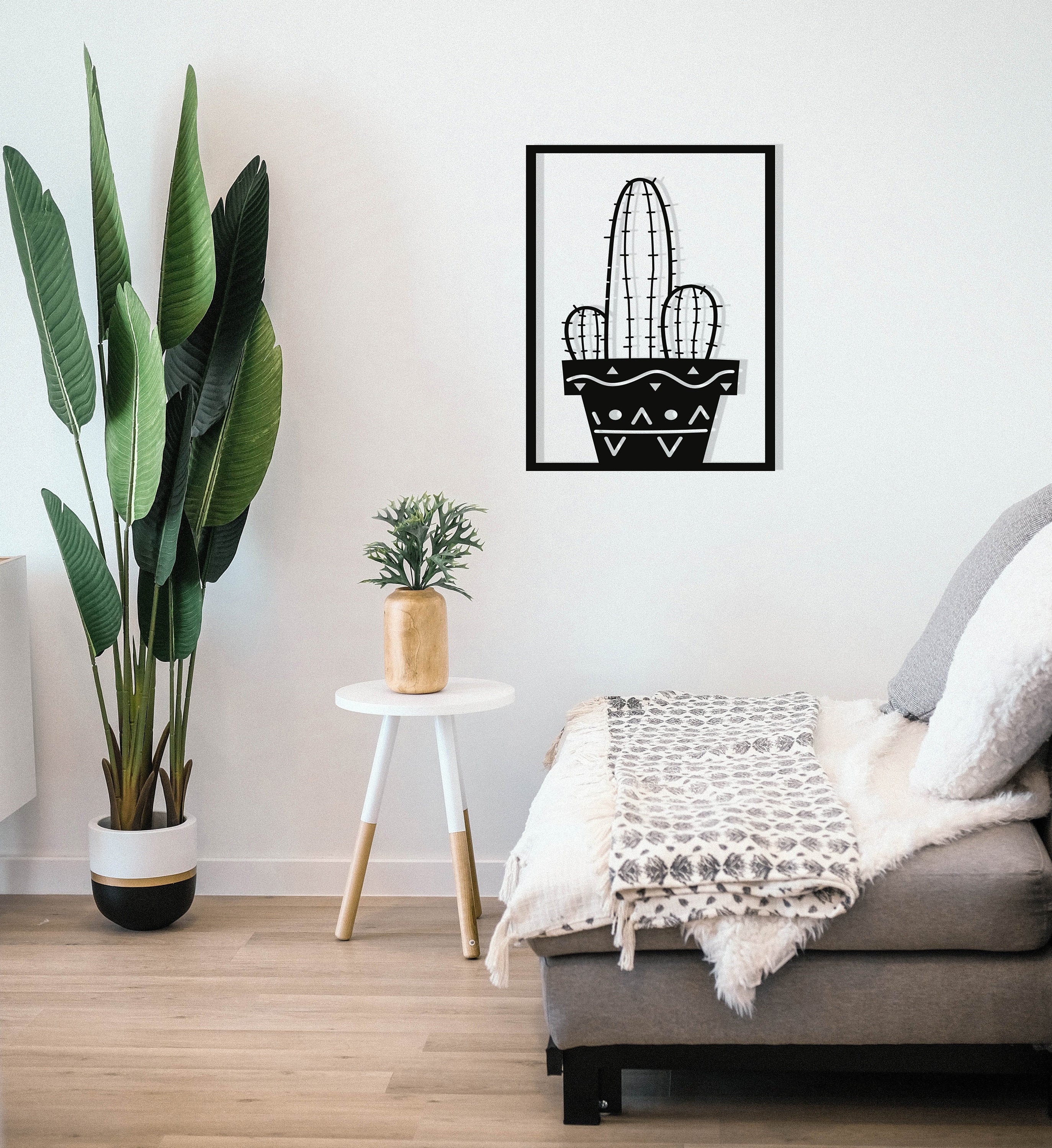 Framed Mexican Cactus Wall Art Geometric Cacti Wall Decor 3D | Etsy
