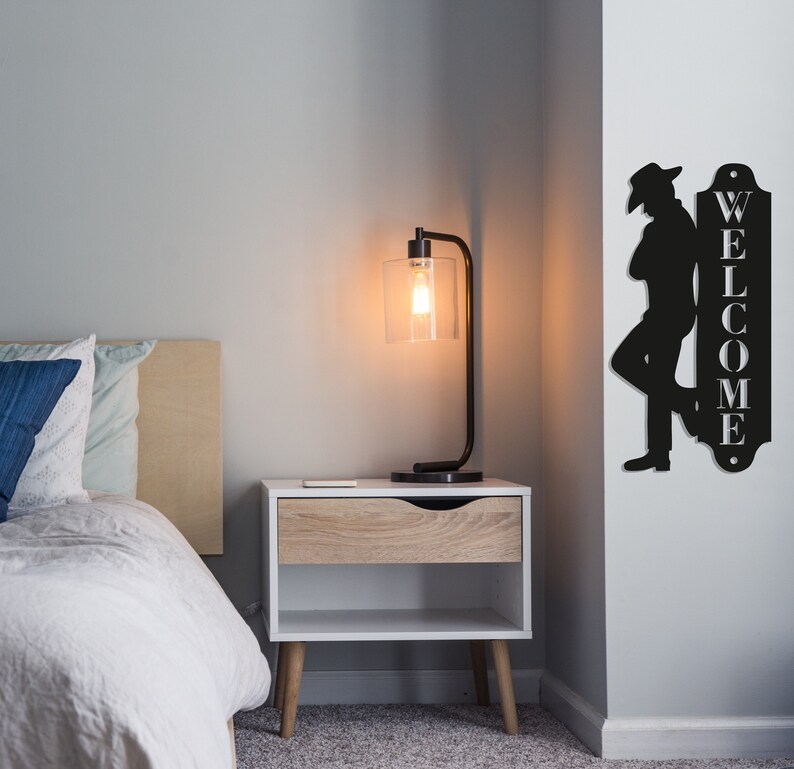 Cowboy Welcome Sign Wood Wall Art Geometric Western Welcome - Etsy