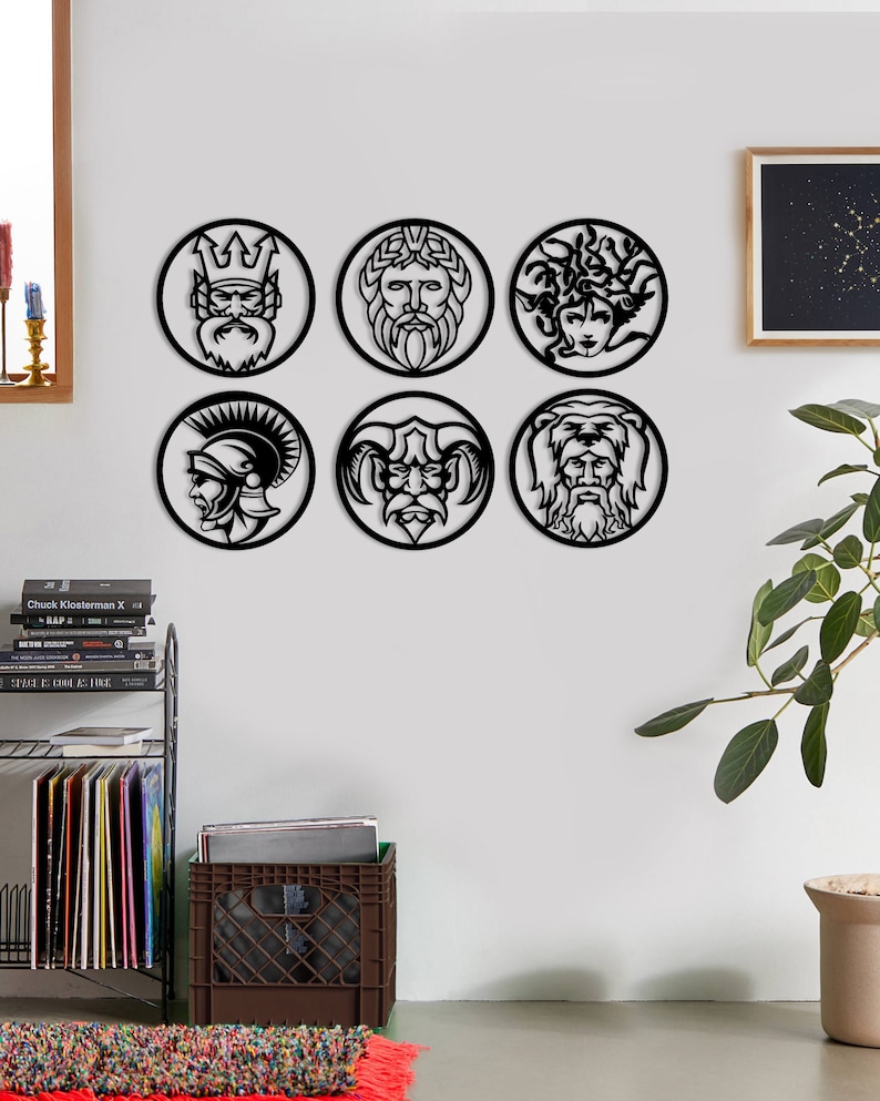 Mythical Gods Wood Wall Art Greek Mythology Gods Wall Decor - Etsy