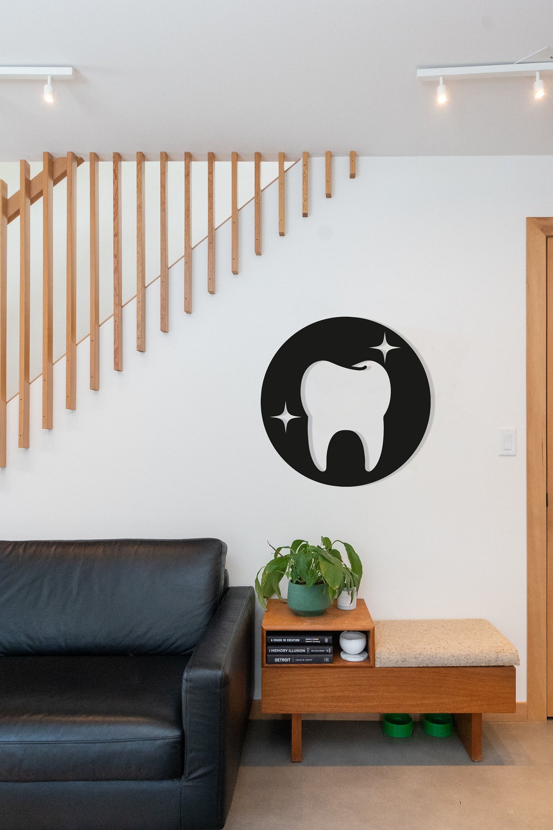 Dentist Logo Wood Wall Art Geometric Dental Room Wall Decor | Etsy
